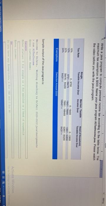 Solved 1. Write a Java program to compute personal income | Chegg.com