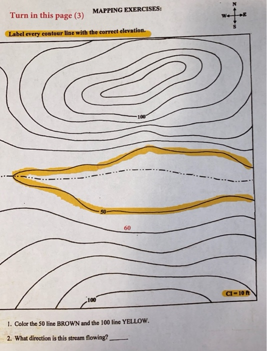 Solved Turn in this page (3) MAPPING EXERCISES: Label every | Chegg.com