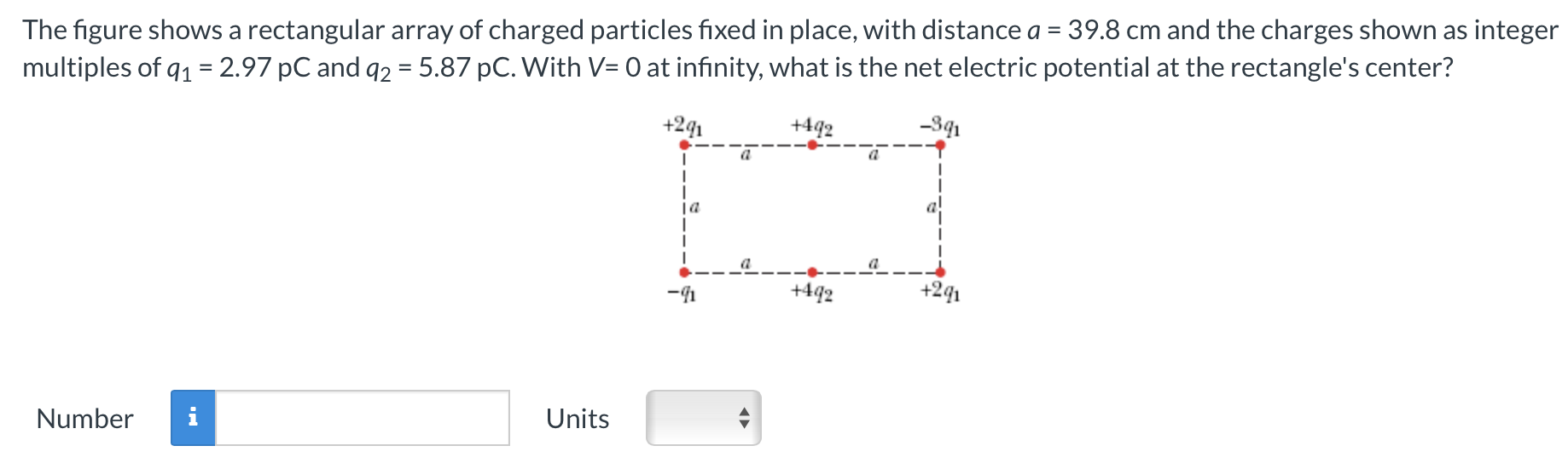 Solved The figure shows a rectangular array of charged | Chegg.com