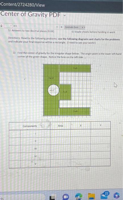 Content/2724280/View Center of Gravity PDF ↓ -h 1 of | Chegg.com