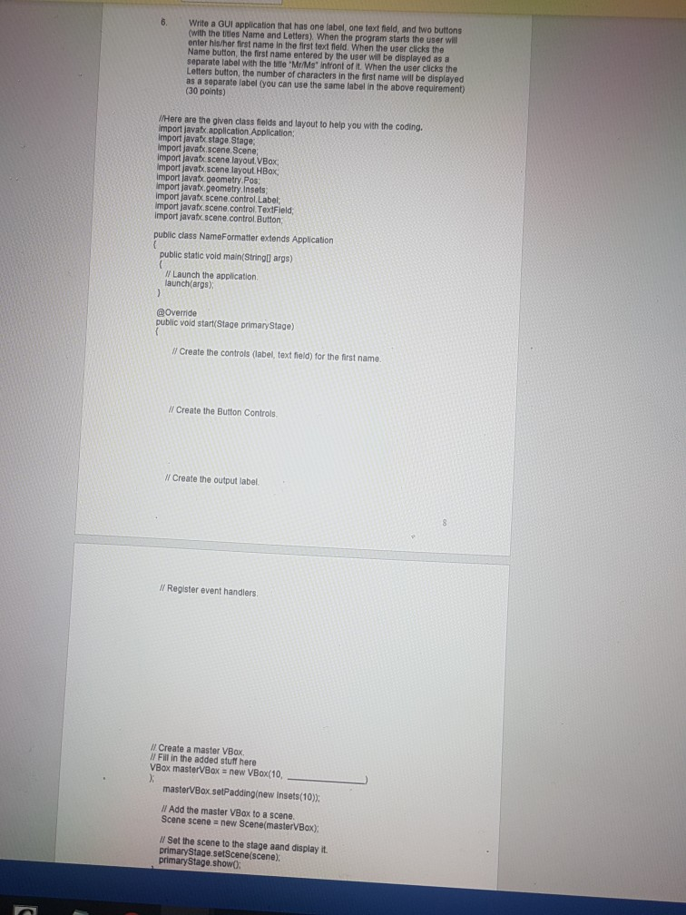 Write a GUI application that has one label, one text | Chegg.com
