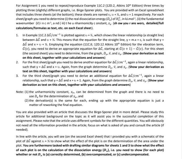 For Assignment 1 you need to repeat/reproduce Example | Chegg.com