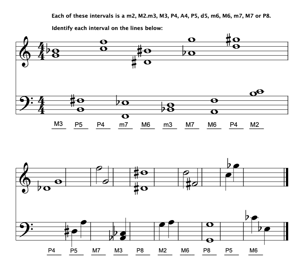 Solved Each of these intervals is a m2, ﻿M2.m3, ﻿M3, ﻿P4, | Chegg.com
