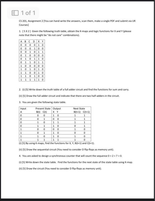 Solved CS 201, Assignment 2 frou can hand-write the answers, | Chegg.com