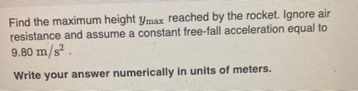 Solved A rocket, initially at rest on the ground, | Chegg.com