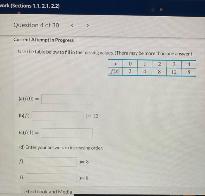 Solved Vork Sections 1 1 2 1 2 2 Question 4 Of 30