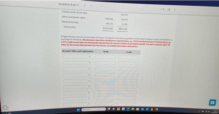 Solved Question 9 of 11 \begin{tabular}{|c|c|c|} \hline | Chegg.com