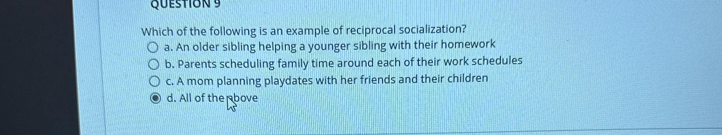 Solved Which of the following is an example of reciprocal | Chegg.com