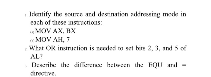 Solved 1. Identify the source and destination addressing | Chegg.com