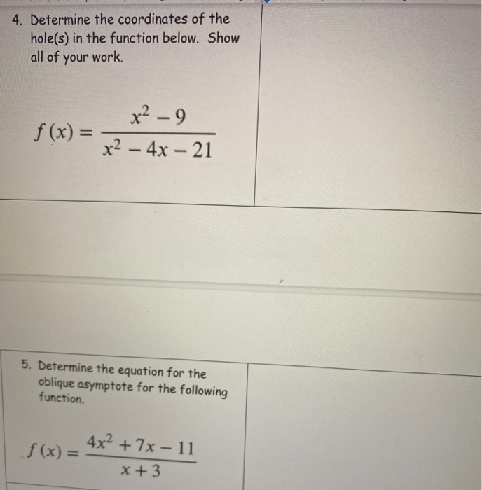 Solved 4. Determine the coordinates of the hole(s) in the | Chegg.com