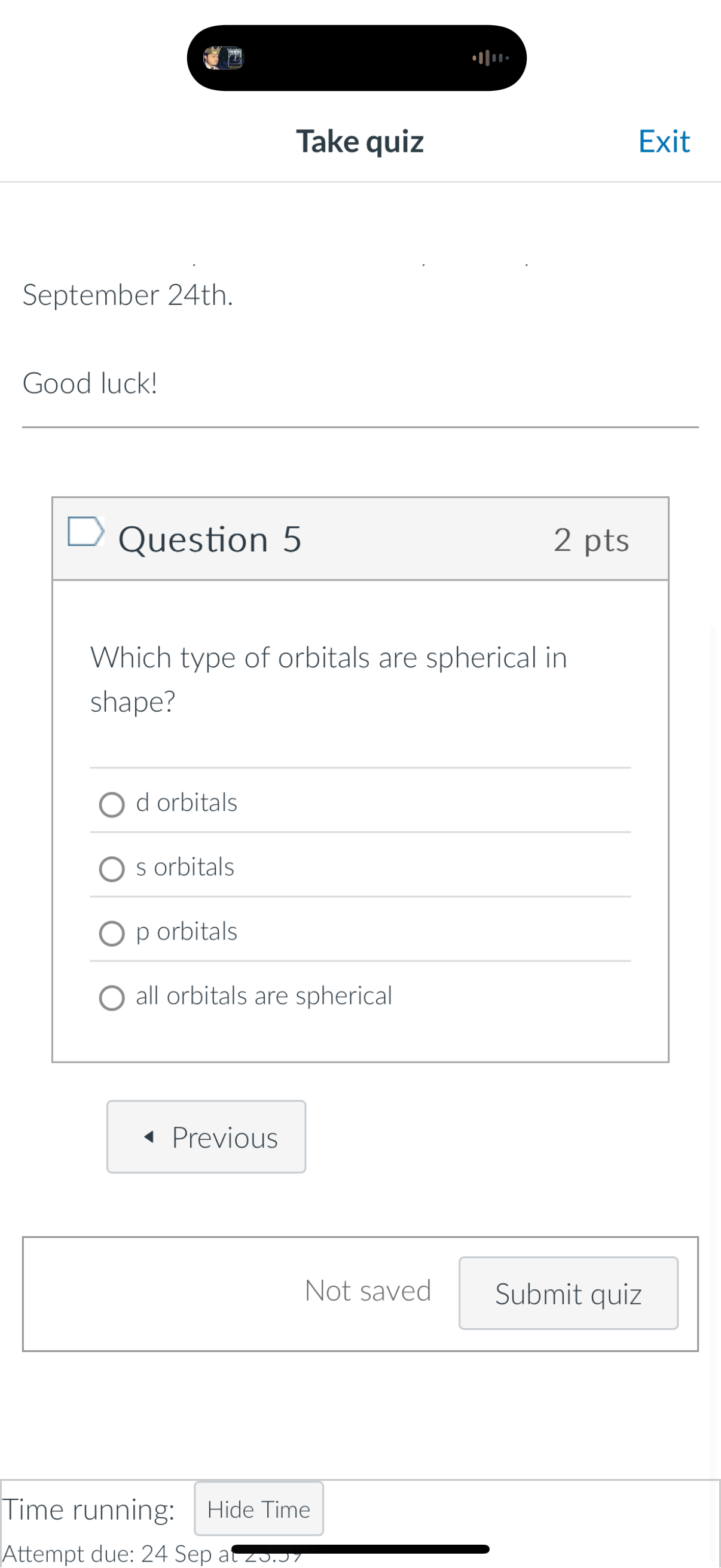 Solved Question 42 ﻿ptsThe n=2 ﻿shell contains which | Chegg.com
