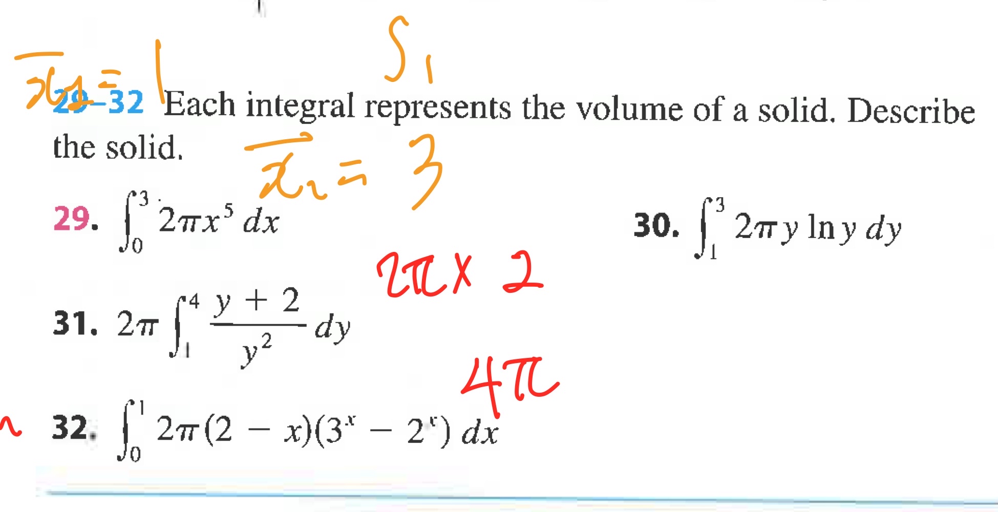 Solved 362-32|| ﻿Each integral represents the volume of a | Chegg.com