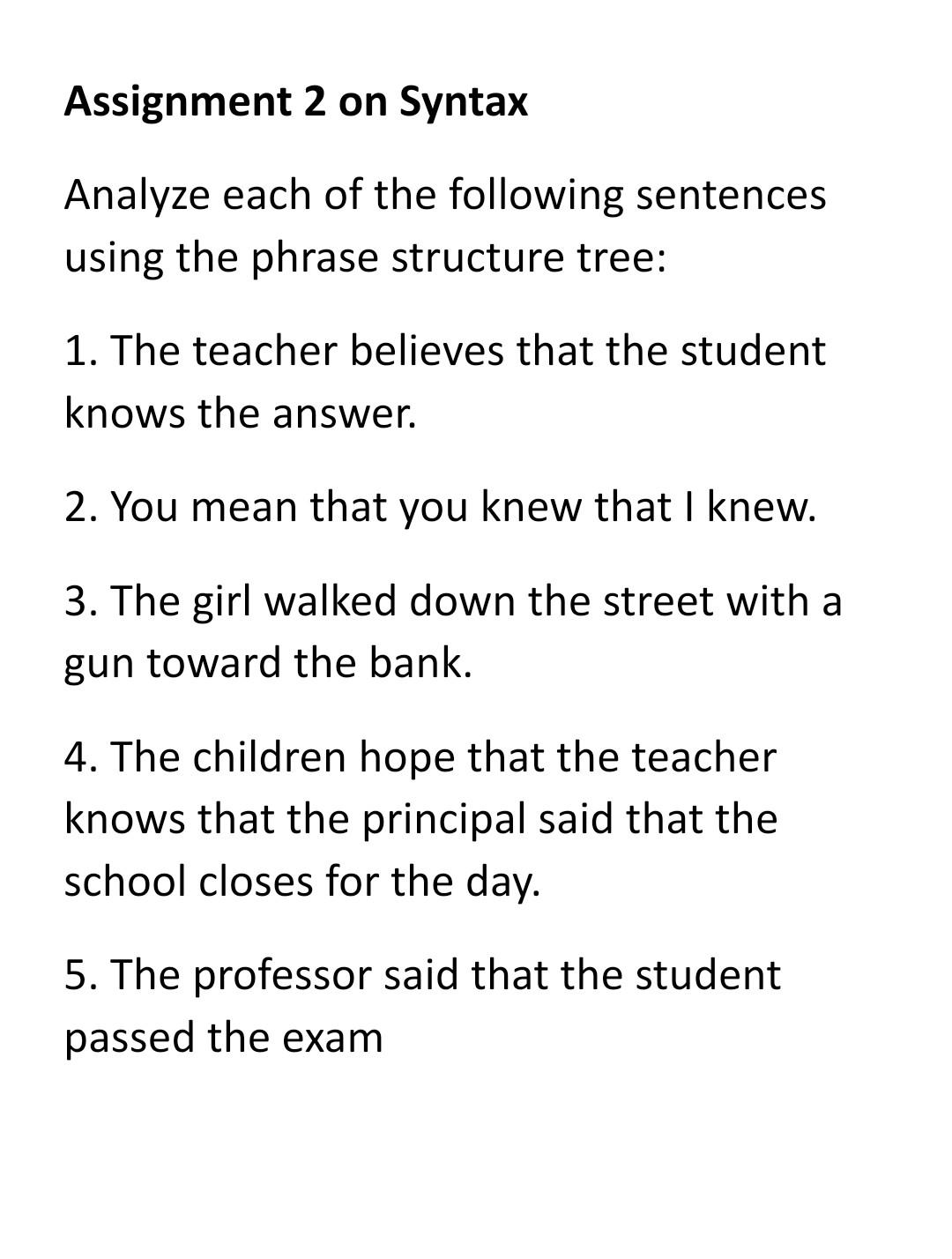 Solved Assignment 2 on Syntax Analyze each of the following | Chegg.com