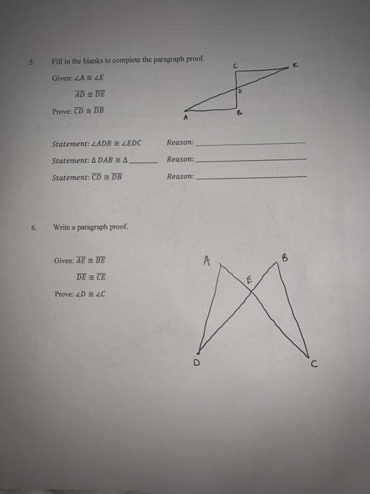 Solved 5. Fill in the blanks to complete the paragraph | Chegg.com