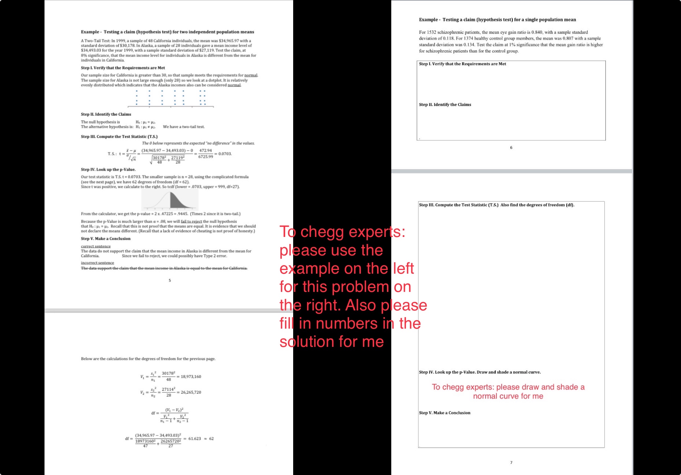 Solved Example - ﻿Testing a claim (hypothesis test) ﻿for a | Chegg.com
