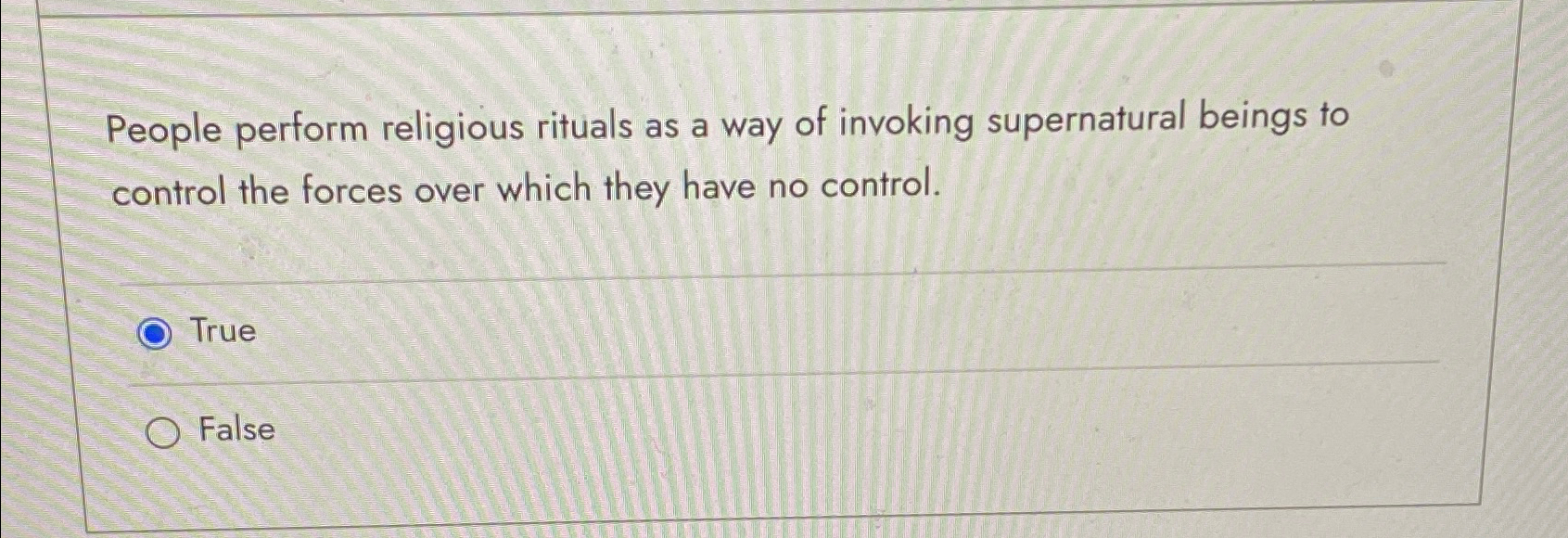 Solved People perform religious rituals as a way of invoking | Chegg.com