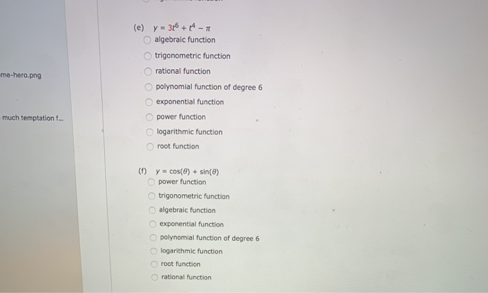Solved oo Classify each function. (a) y = *- 8 X + 8 root | Chegg.com