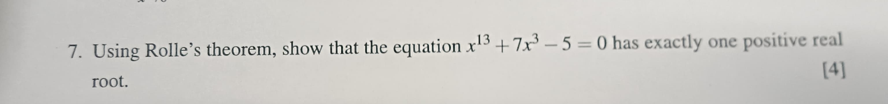 Solved Using Rolle's theorem, show that the equation | Chegg.com
