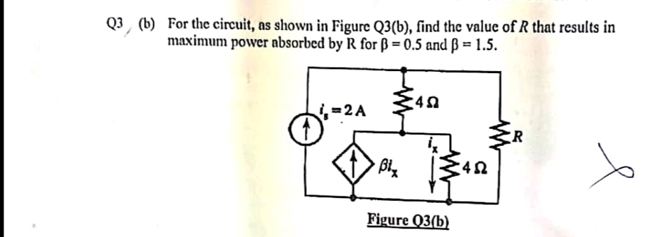 Solved Q3 (b) ﻿For the circuit, as shown in Figure Q3(b), | Chegg.com