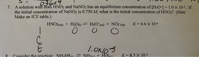 Solved 0.36x4 7. A solution with Both HNO2 and NaNO2 has an | Chegg.com