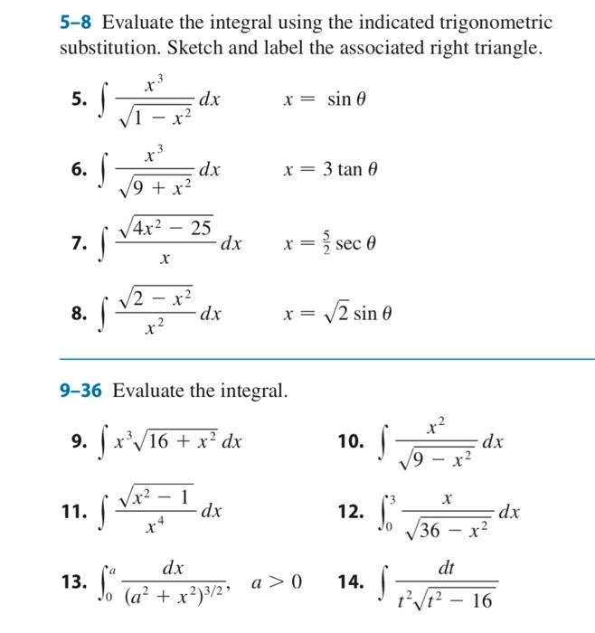 Solved 5 8 Evaluate The Integral Using The Indicated Chegg