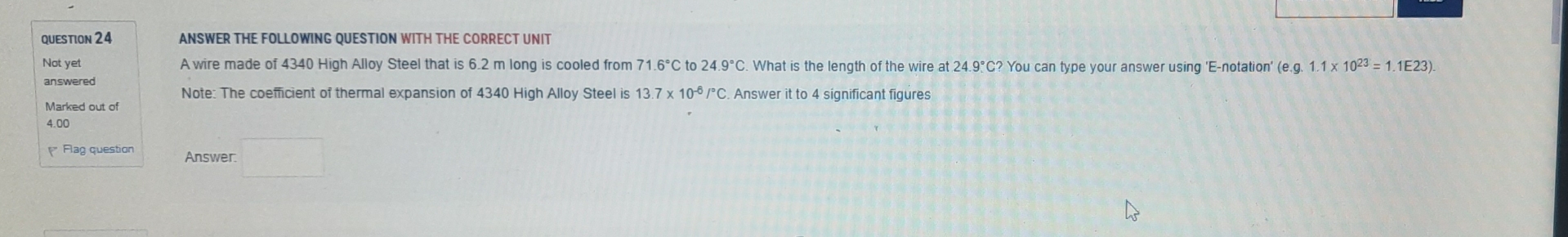 Solved QUESTION 24Not yetansweredMarked out of4.00Flag | Chegg.com Solved QUESTION 24Not yetansweredMarked out of4.00Flag | Chegg.com