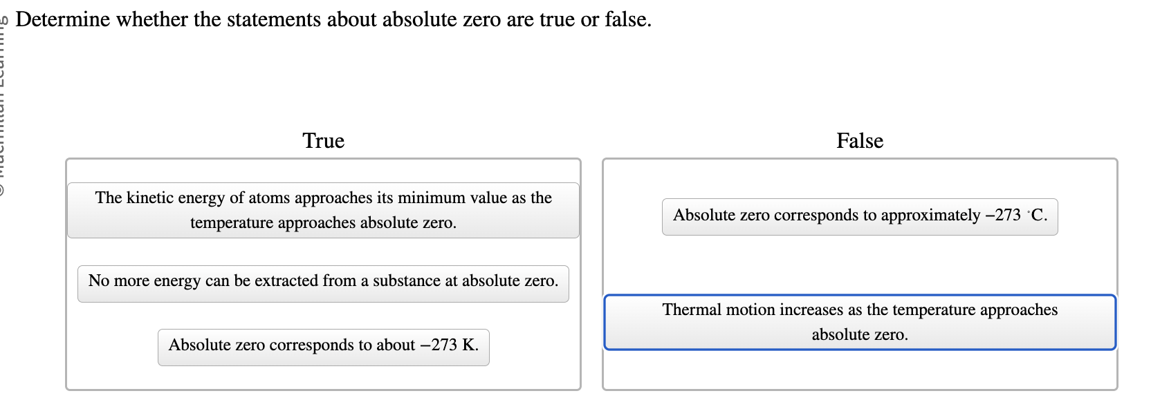 Solved Determine whether the statements about absolute ﻿zero | Chegg.com