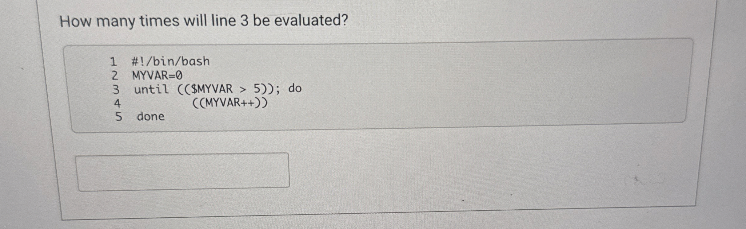 Solved How many times will line 3 ﻿be evaluated?))>(( 5 | Chegg.com
