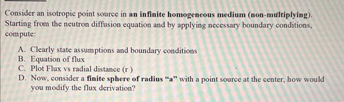 Solved Consider an isotropic point source in an infinite | Chegg.com