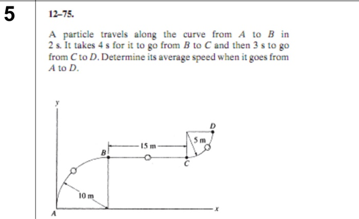 Solved 5 12-75. A particle travels along the curve from A to | Chegg.com