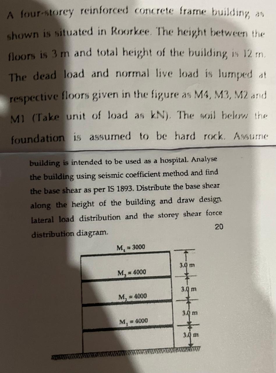 Solved A four-storey reinforced concrete frame building, | Chegg.com