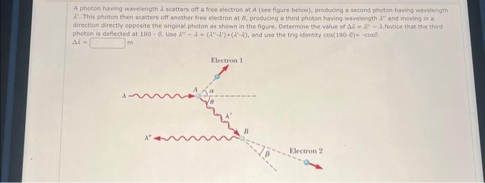 Solved A photon having wavelength λ scatters oft a free | Chegg.com