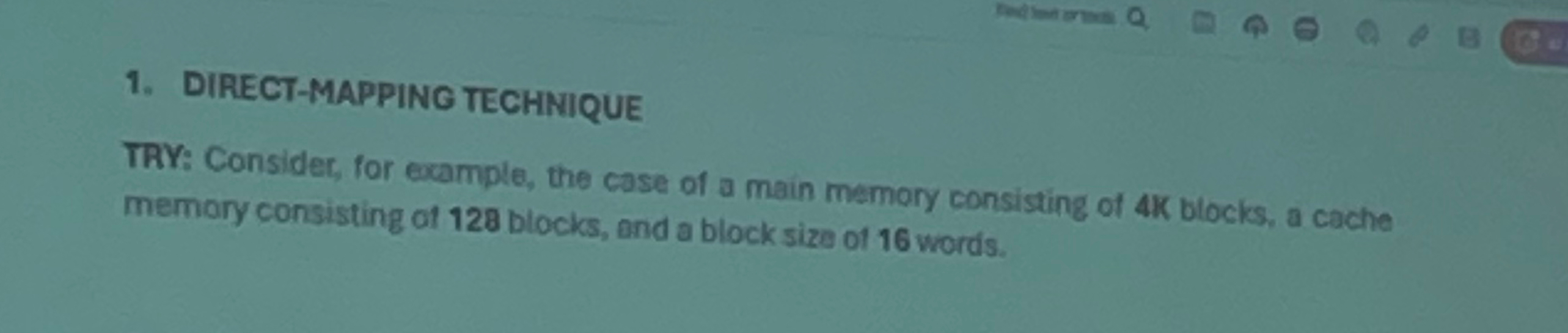 Solved DIRECT-MAPPING TECHNIQUETRY: Consider, for example, | Chegg.com