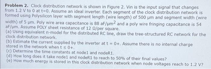 Solved Problem 2. Clock distribution network is shown in | Chegg.com