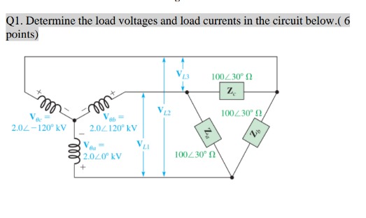 Solved Q1. ﻿Determine the load voltages and load currents in | Chegg.com