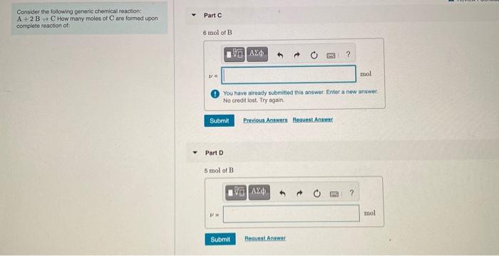 Solved Consider the following generic chemical reaction: A | Chegg.com