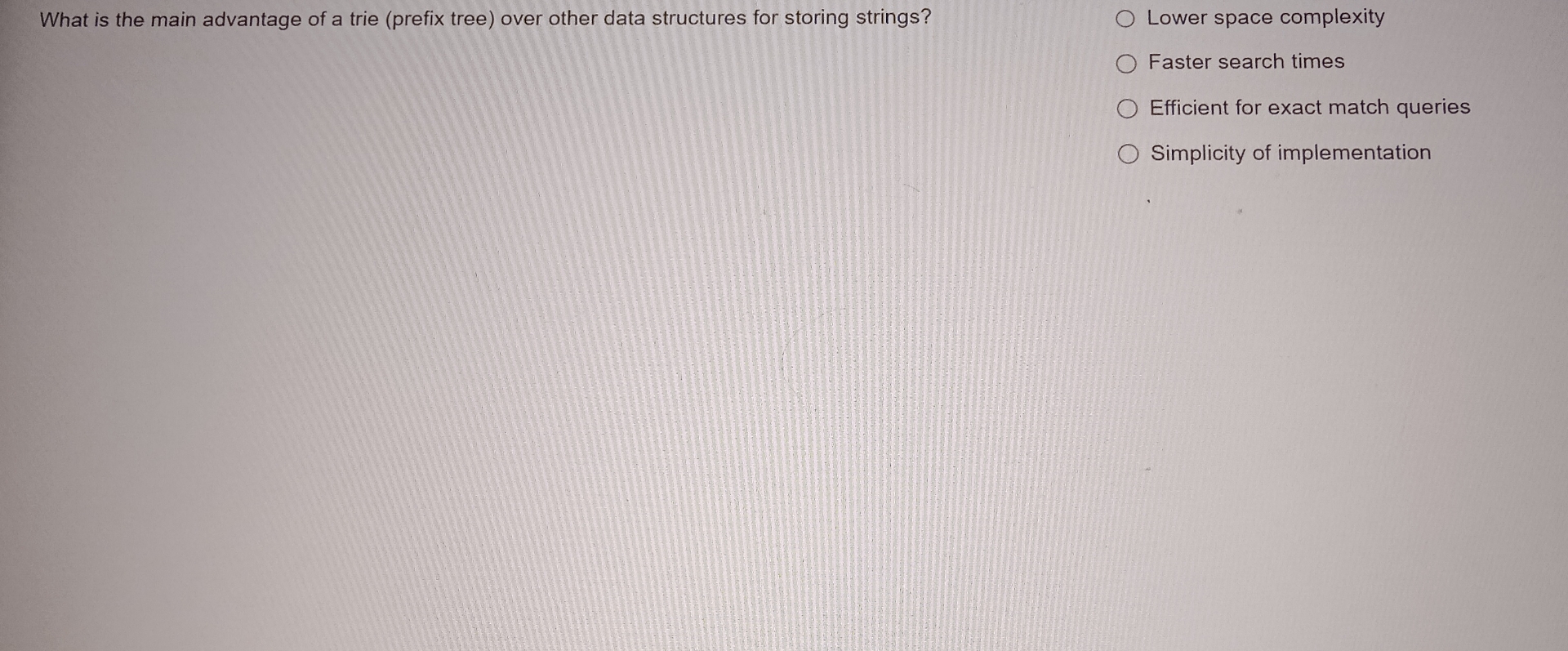 Solved What is the main advantage of a trie (prefix tree) | Chegg.com