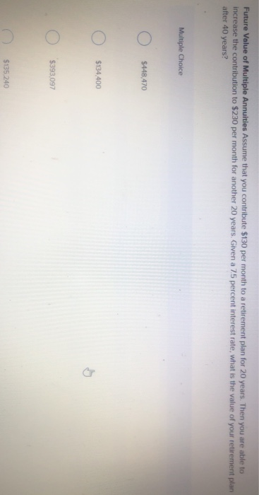 Solved Future Value of Multiple Annuities Assume that you | Chegg.com