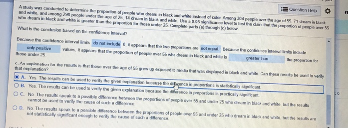 Solved Question Help A study was conducted to determine the | Chegg.com