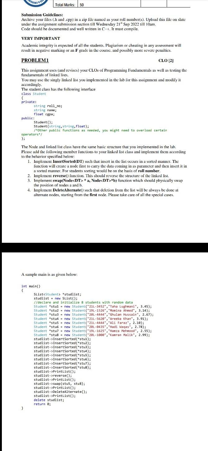 Solved Submission Guidelines: Archive your liles (hand .cpp) | Chegg.com