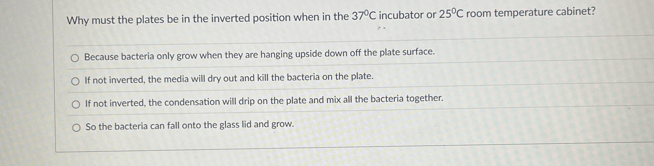 Solved Why must the plates be in the inverted position when | Chegg.com