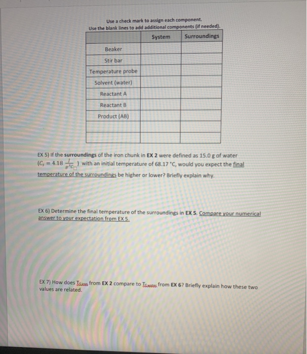 Solved Use a check mark to assign each component. Use the | Chegg.com