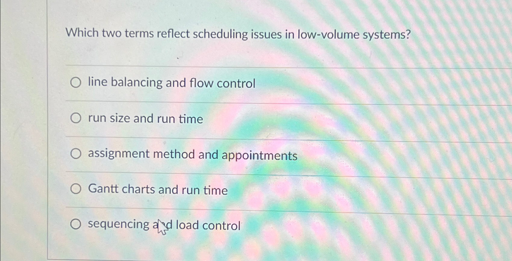 Solved Which two terms reflect scheduling issues in | Chegg.com