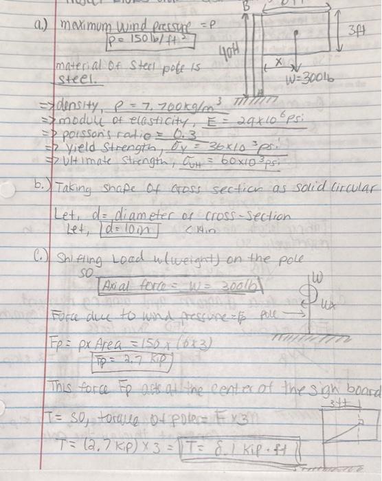 Solved A sign on the roadside of highway was supported by a | Chegg.com