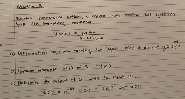 Solved how to solve this class signals and system tutorial | Chegg.com