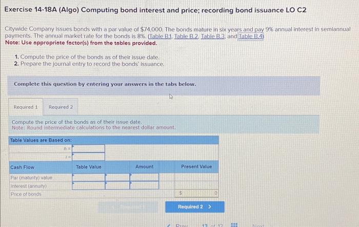 Solved Exercise 14-18A (Algo) Computing bond interest and | Chegg.com