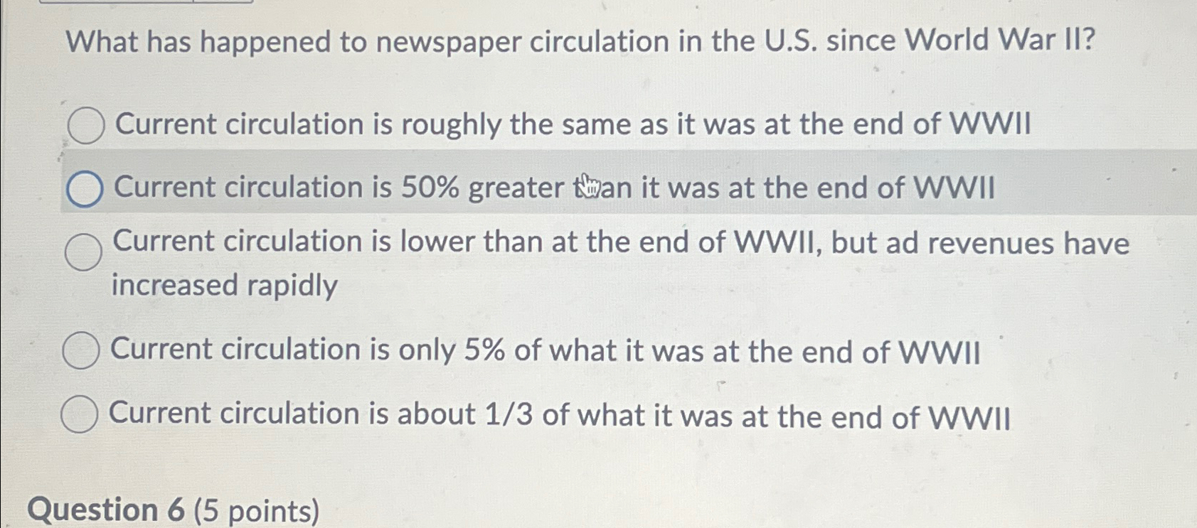 Solved What has happened to newspaper circulation in the | Chegg.com