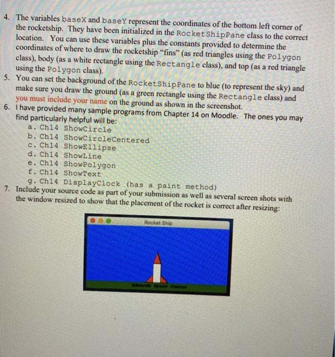 Solved C4.1: Rocket Ship 1. Write a JavaFX application | Chegg.com