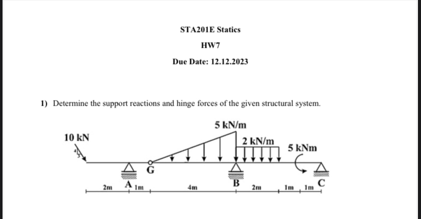 Solved STA201E StaticsHW7Due Date: 12.12.2023Determine the | Chegg.com