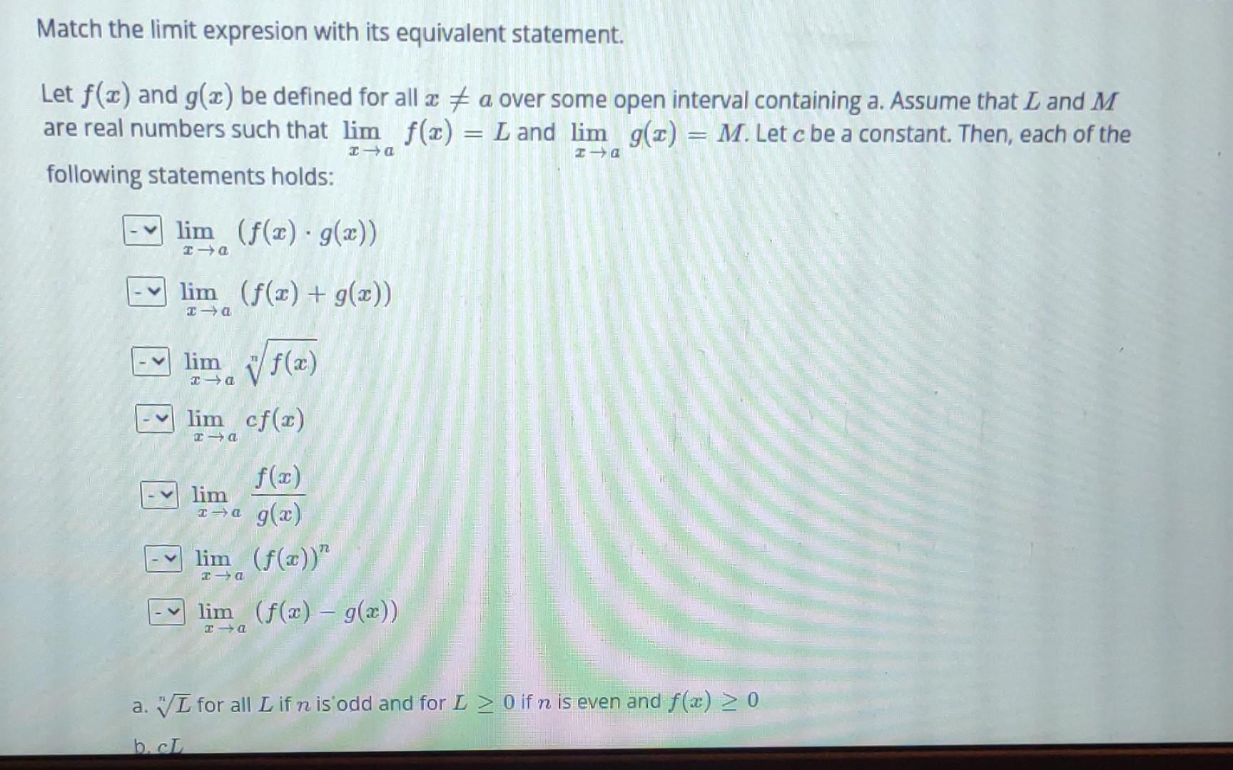 Solved Let f(x) and g(x) be defined for all x =a over some | Chegg.com